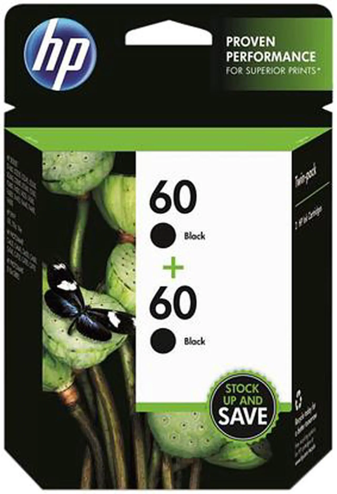 HP 60 Twin Pack Black Ink Cartridges(CZ071FN#140) - Newegg.com