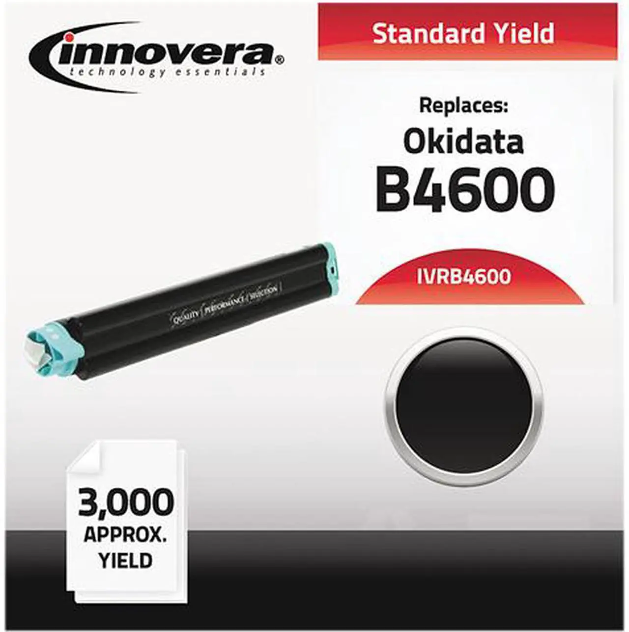 Innovera IVRB4600 Black Compatible Remanufactured 43502301 (B4600 ...