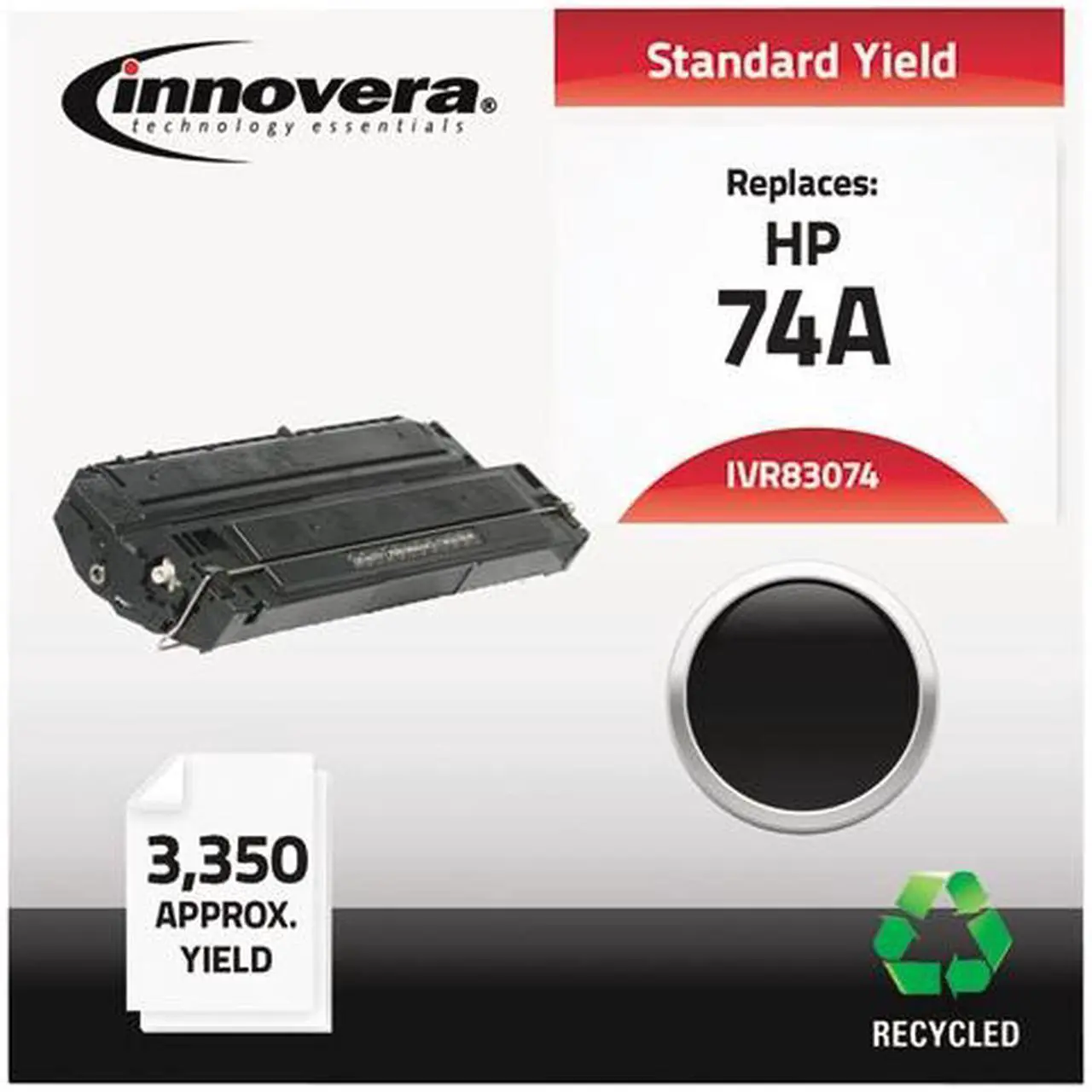 Innovera IVR83074 Black Compatible Remanufactured 92274A (74A) Laser ...