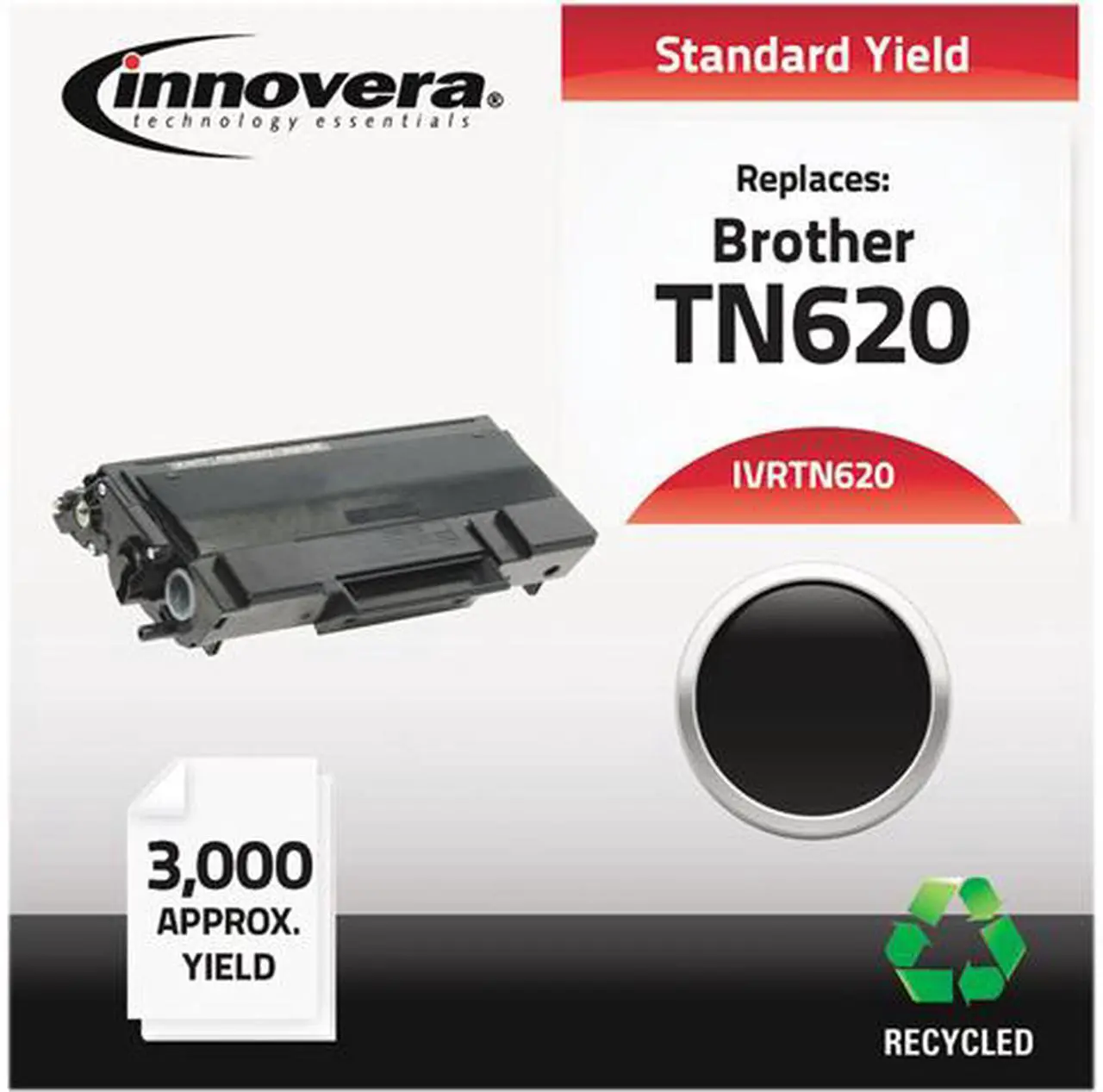 Innovera IVRTN620 Black Compatible Remanufactured TN620 Laser Toner ...