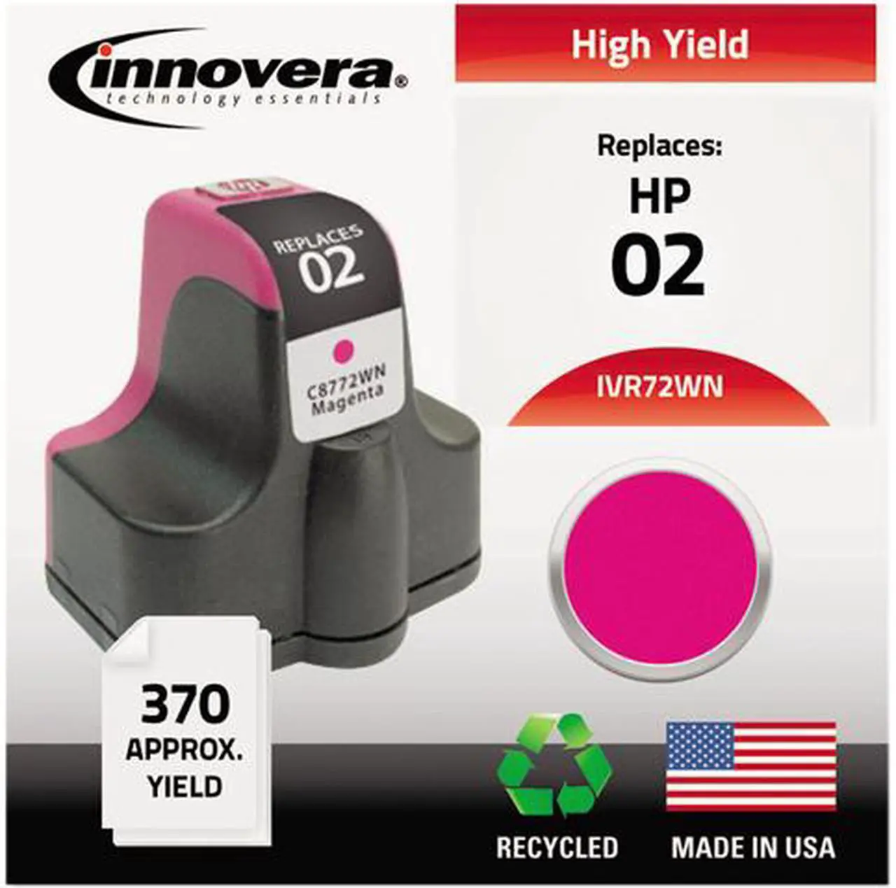 Innovera Compatible Magenta Ink Cartridge (Alternative for HP 02 ...