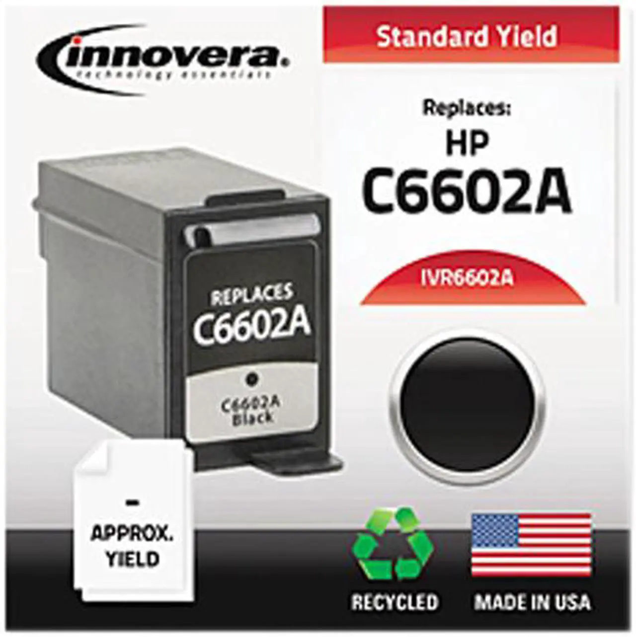 Innovera Compatible Black Ink Cartridge Replacement for HP Ink C6602A ...