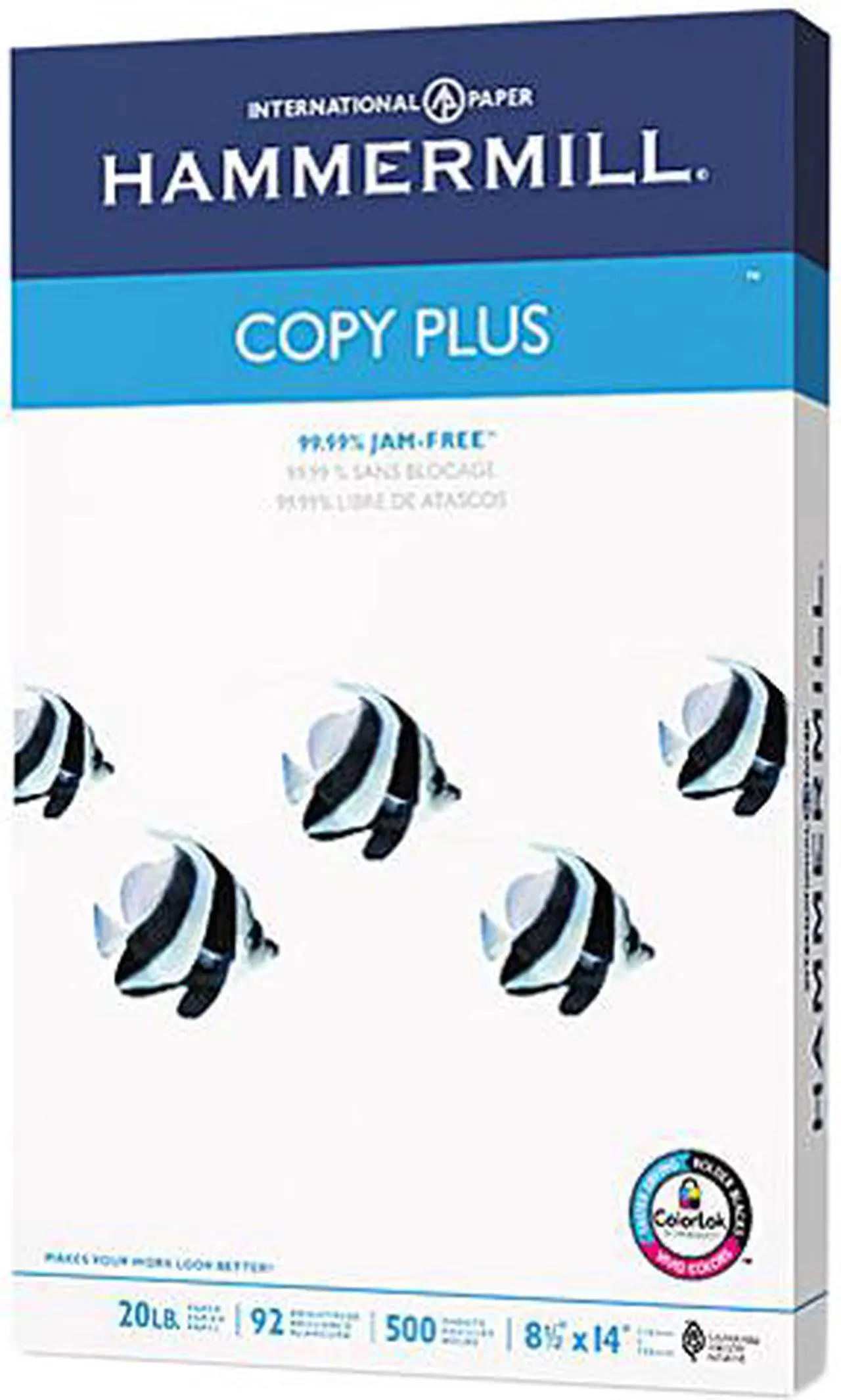 Hammermill Copy Plus Copy Paper, 92 Brightness, 20lb, 8-1/2 x 14, White ...
