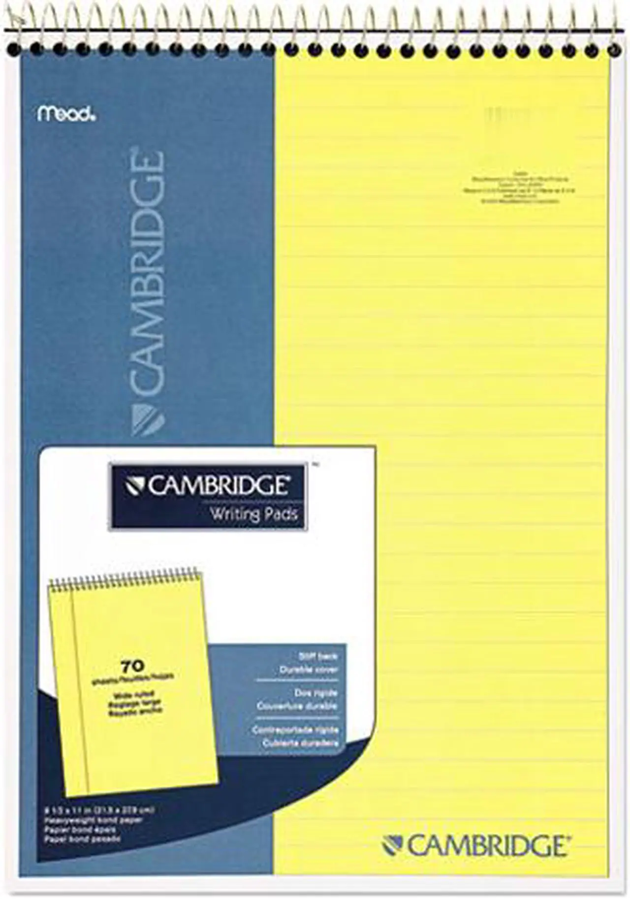 Mead 59880 Cambridge Premium Wirebound Legal Pad, Legal Rule, Letter ...