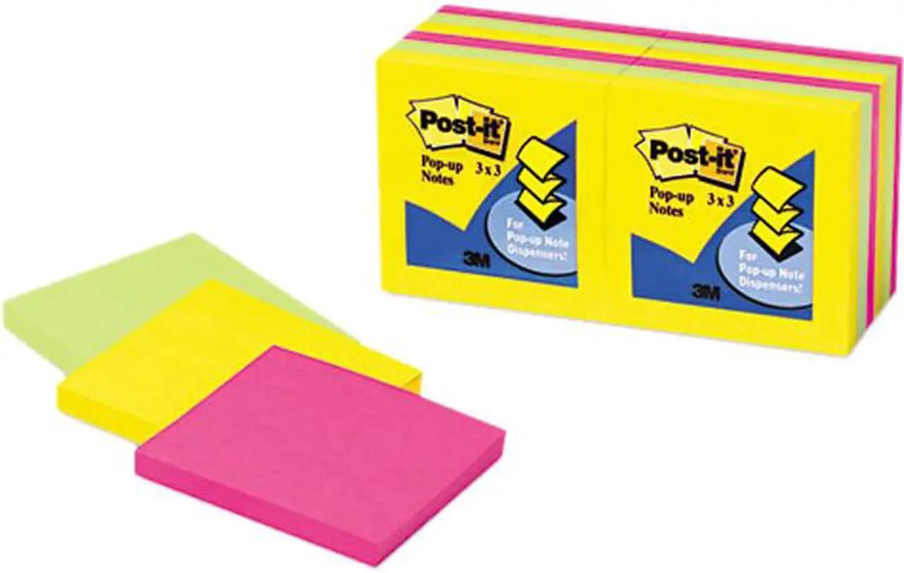 Post-it Pop-up Notes R-330-12AU Pop-Up Note Refills, 3 x 3, Five Ultra ...