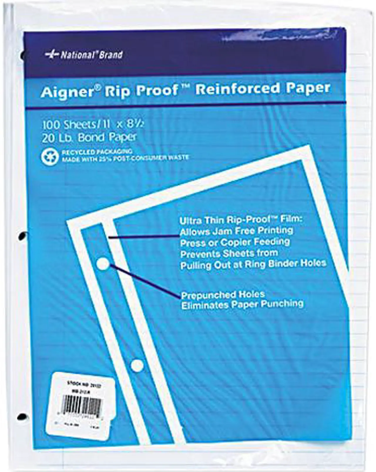 National Brand Rip Proof 20-lb.College Ruled Reinforced Filler Paper ...