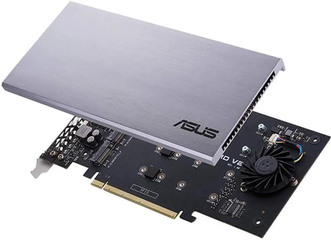 ASUS Hyper M.2 x16 PCIe 3.0 x4 Expansion Card V2 Supports 4 x NVMe M.2 ...