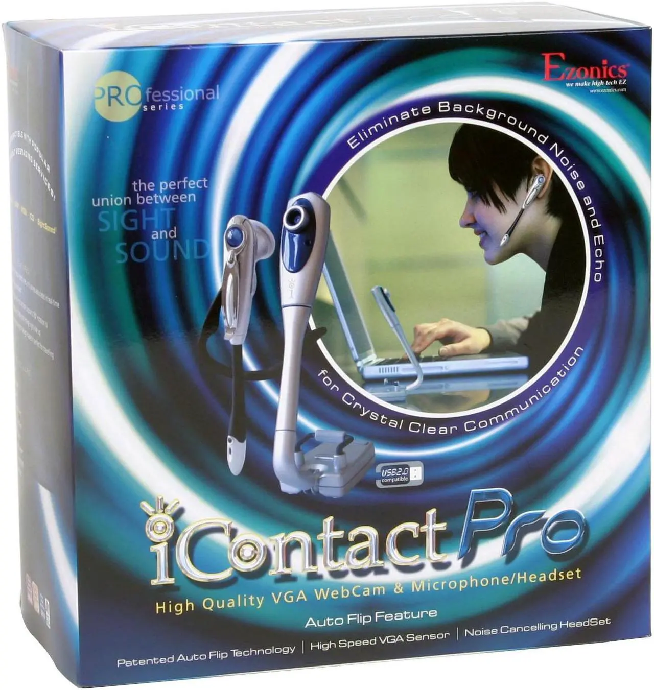 Ezonics EZ-622 iCONTACT PRO WebCam and Mic/Headset combo - Newegg.com