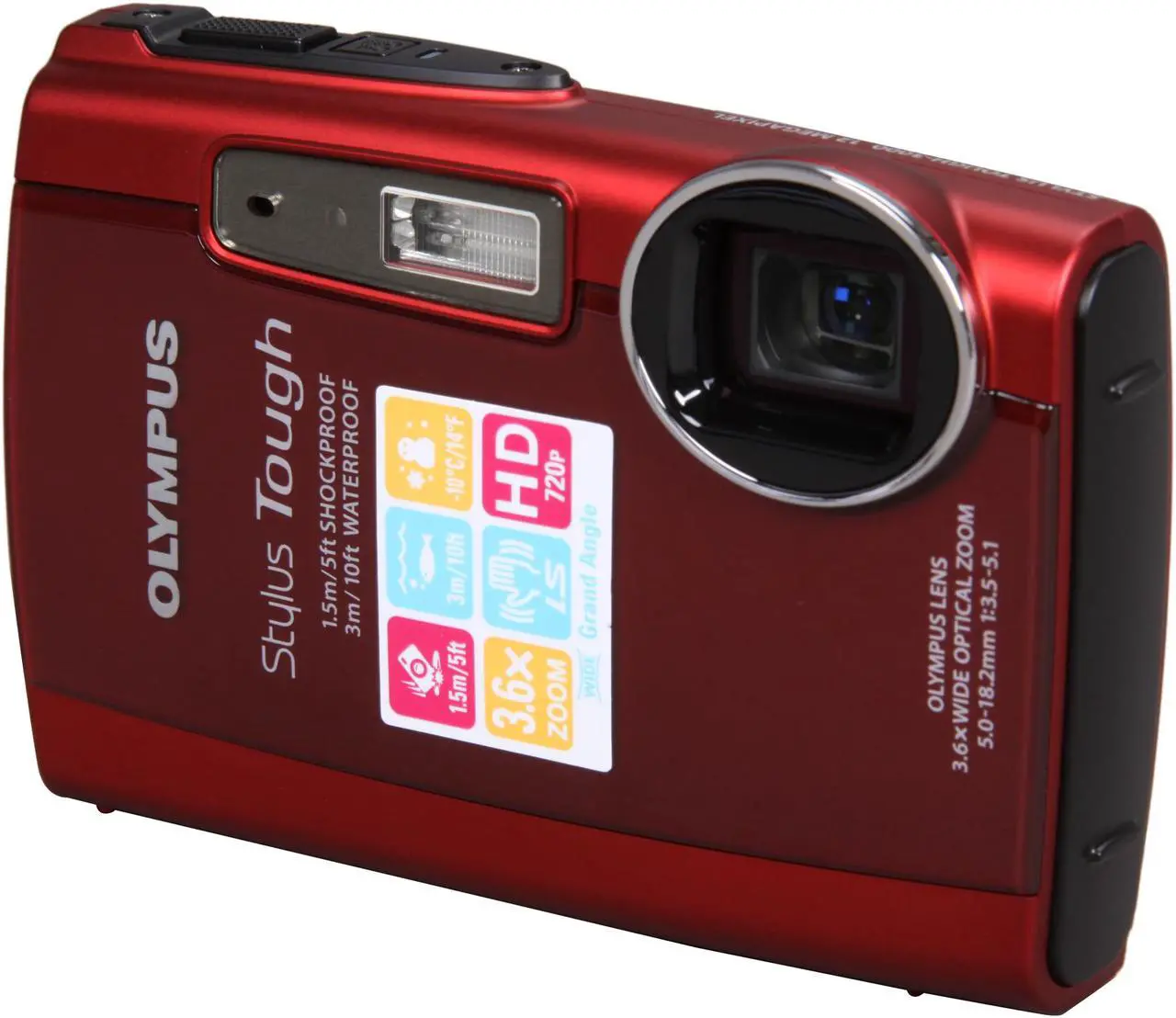 OLYMPUS Stylus Tough 3000 Red 12 MP Waterproof Shockproof 28mm Wide ...