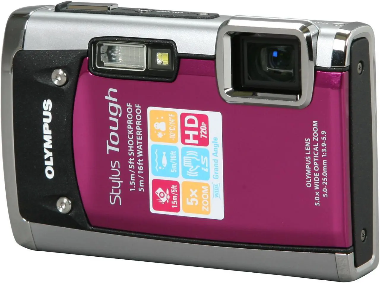 OLYMPUS Stylus Tough 6020 Pink 14 MP Waterproof Shockproof 28mm Wide ...