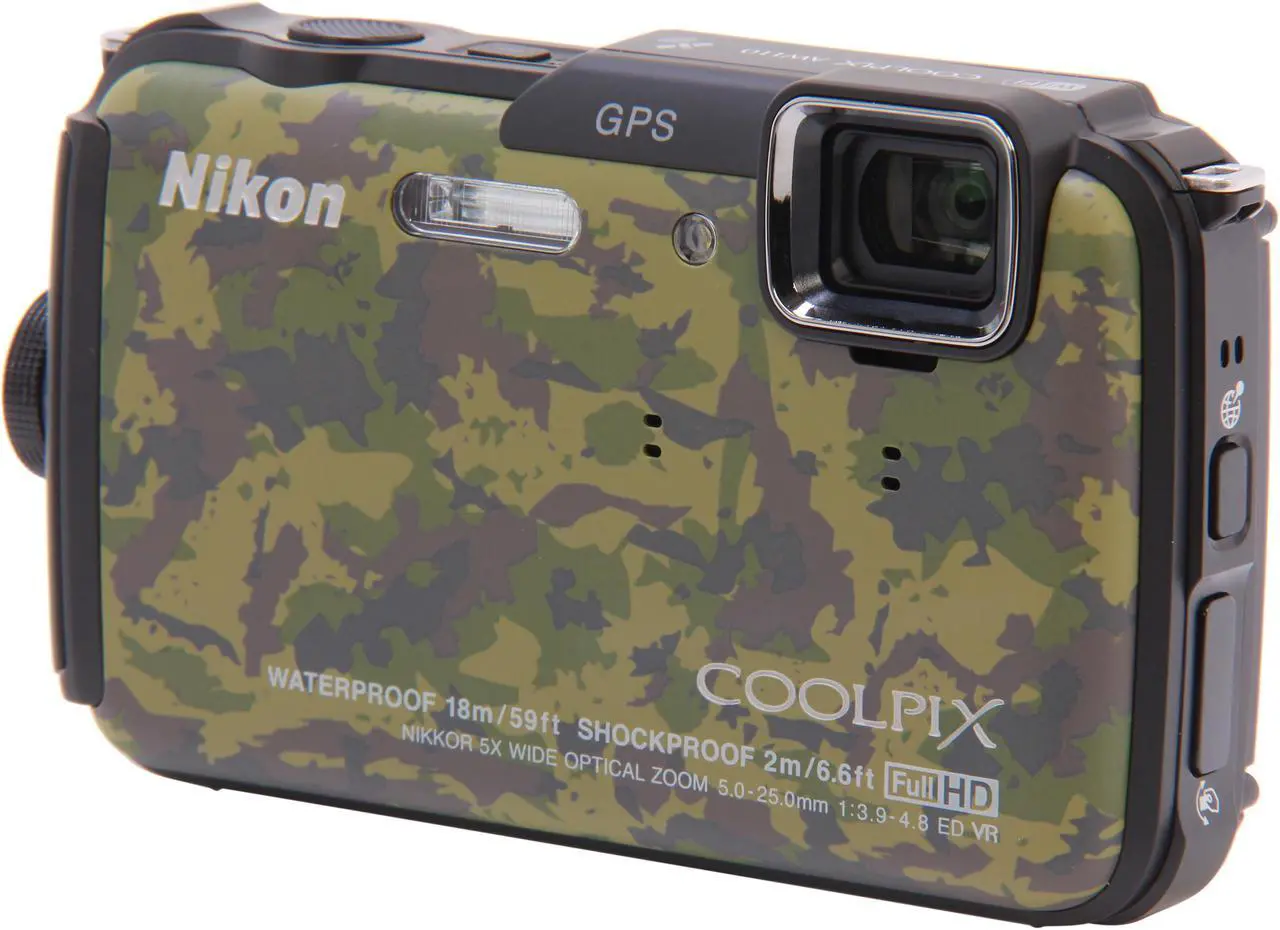 Nikon COOLPIX AW110 Camouflage 16 MP Waterproof Shockproof Digital ...