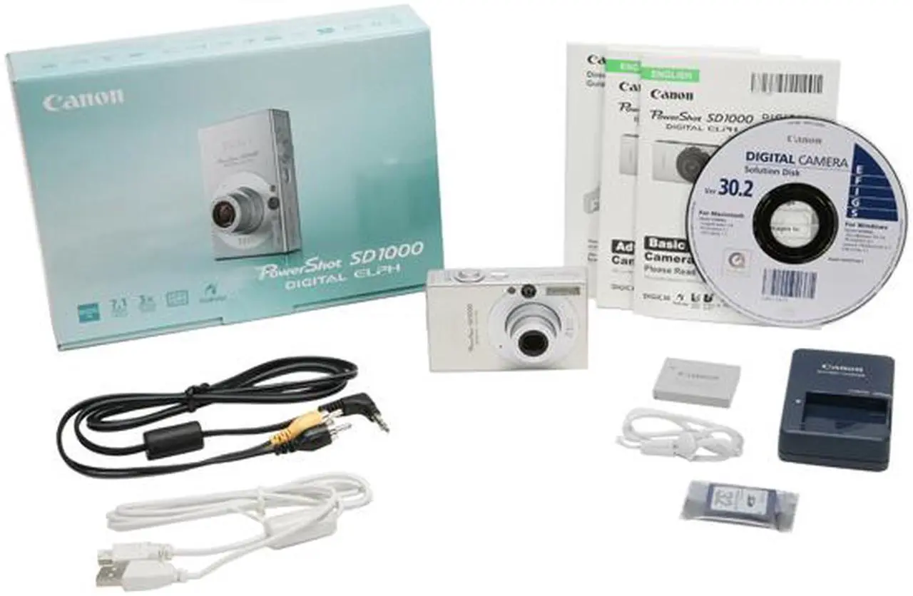 Canon PowerShot SD1000 Silver 7.1 MP Digital Camera - Newegg.com