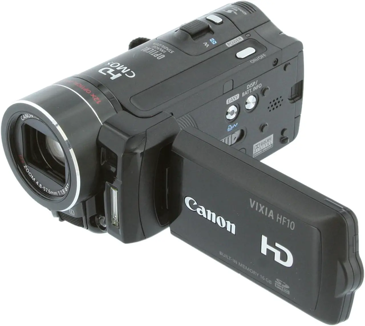 Refurbished: Canon VIXIA HF10 Black Full HD Dual Flash Memory Camcorder ...