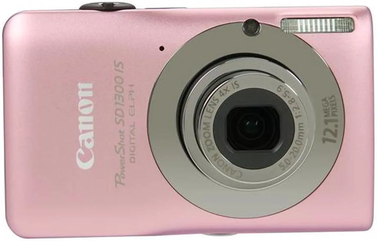 Canon PowerShot SD1300 IS Pink 12.1 MP 28mm Wide Angle Digital Camera ...