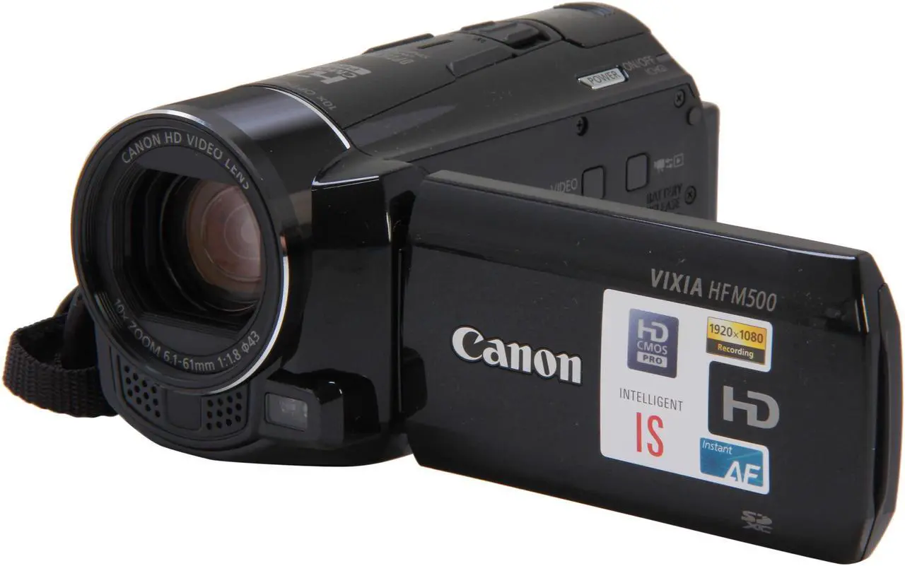 Canon VIXIA HF M500 (6096B001) Black Full HD Flash Memory Camcorder ...