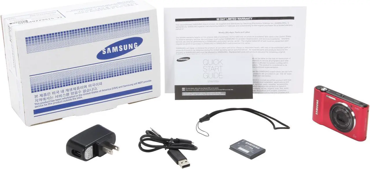 Refurbished: SAMSUNG ST66 Red 16.1 MP 25mm Wide Angle Digital Camera ...