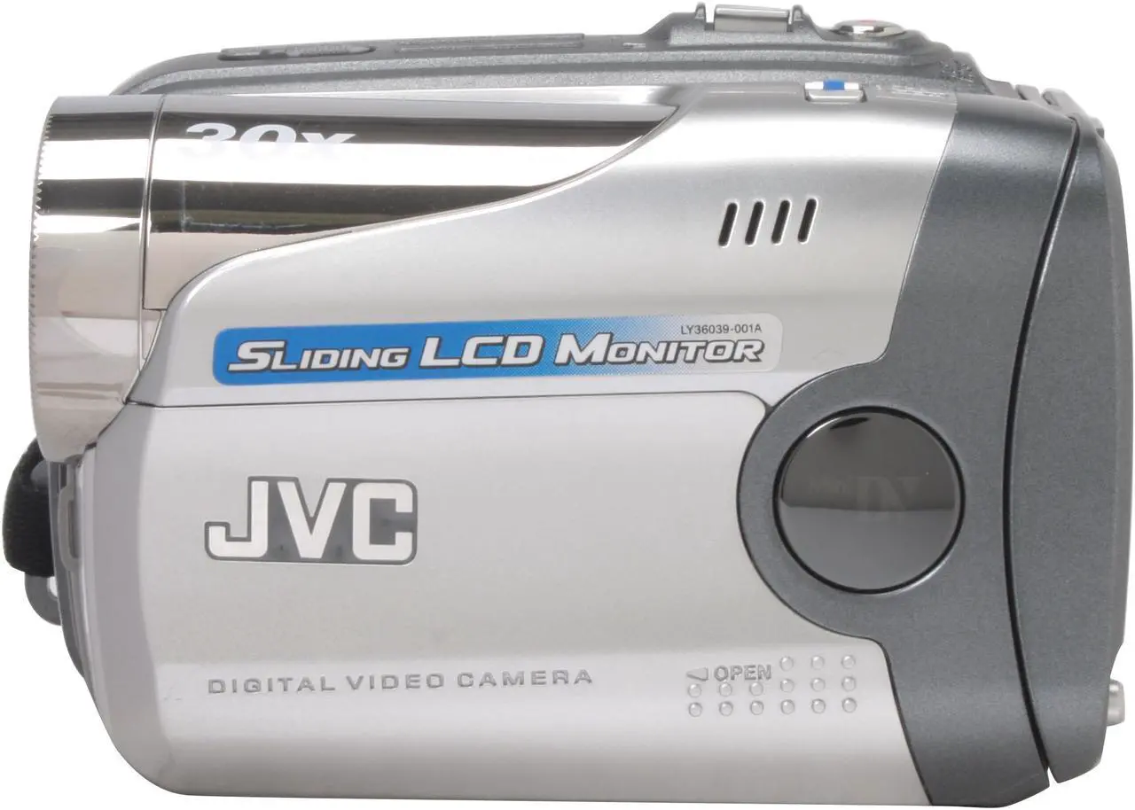 JVC GR-DA30US Silver 1/6" CCD 2.4" Wide 30X Optical Zoom MiniDV Cassette Digital Camcorder ...
