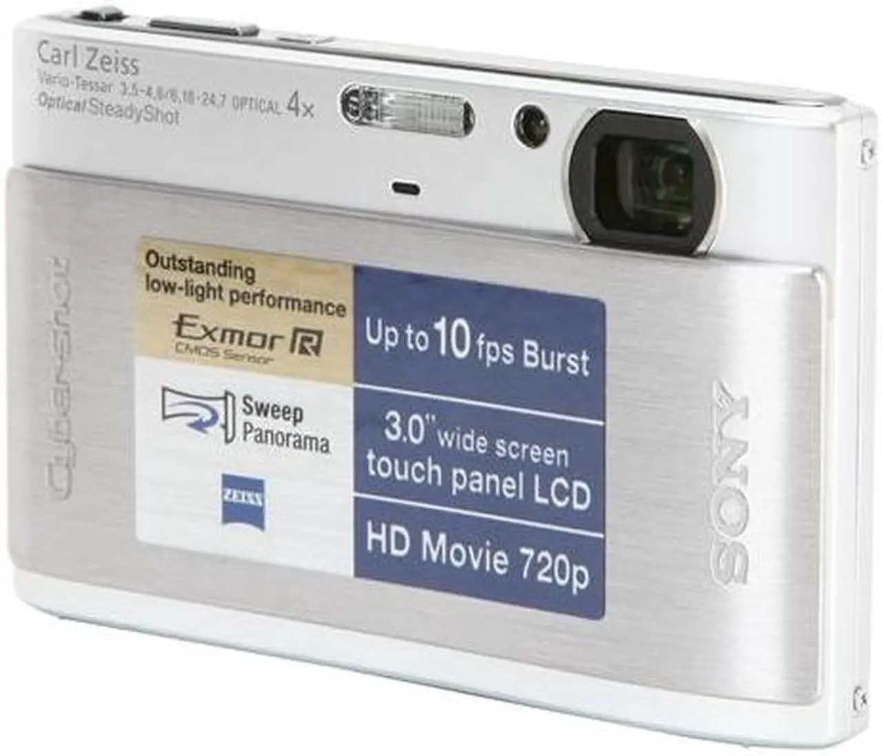 SONY Cyber-shot DSC-TX1 Silver 10.2 MP Exmor R CMOS 3.0" 230K Touch LCD 4X Optical Zoom Digital ...