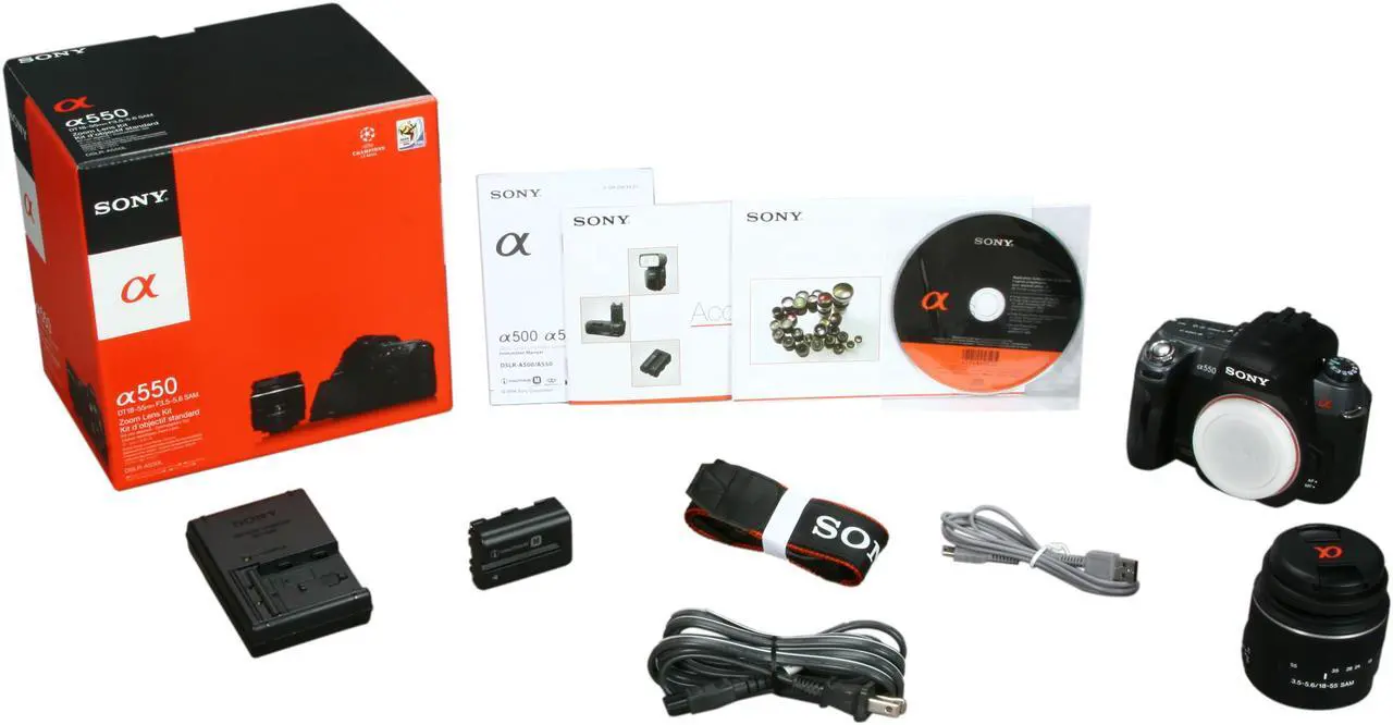 SONY A550L Black Digital SLR Camera w/ DT 18-55mm f/3.5-5.6 SAM Lens ...