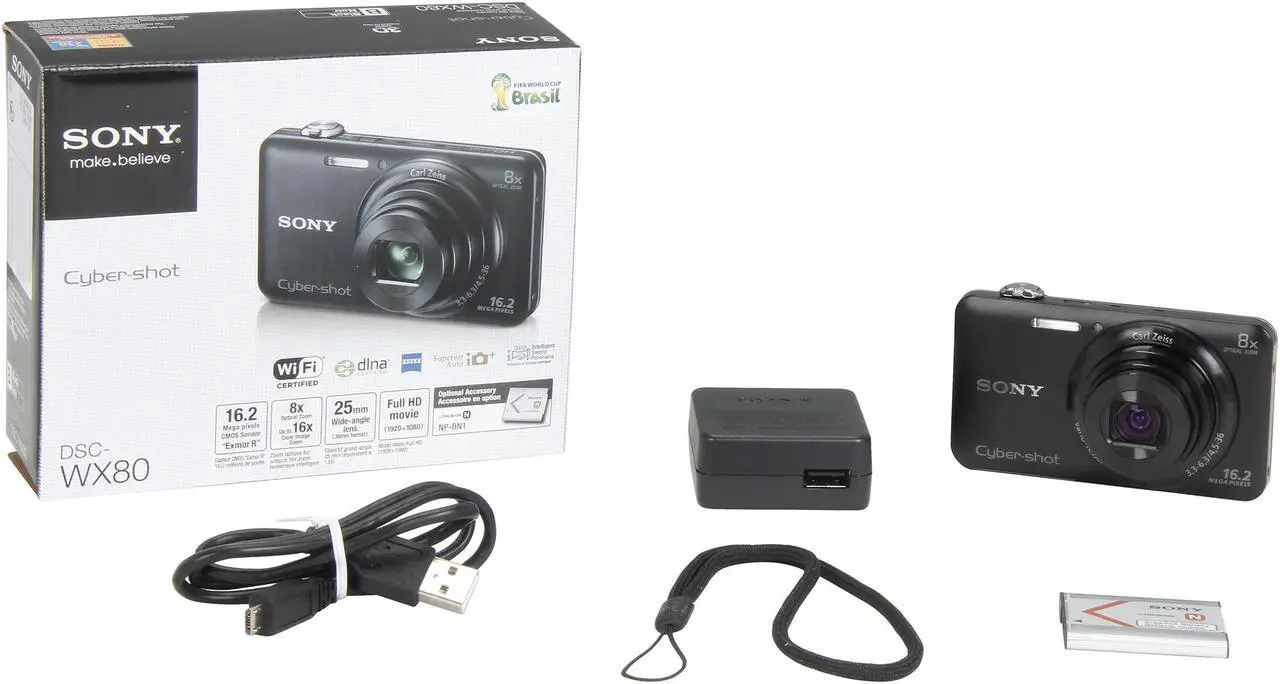 SONY Cyber-shot WX80 Black 16.2 MP Digital Camera HDTV Output - Newegg.com