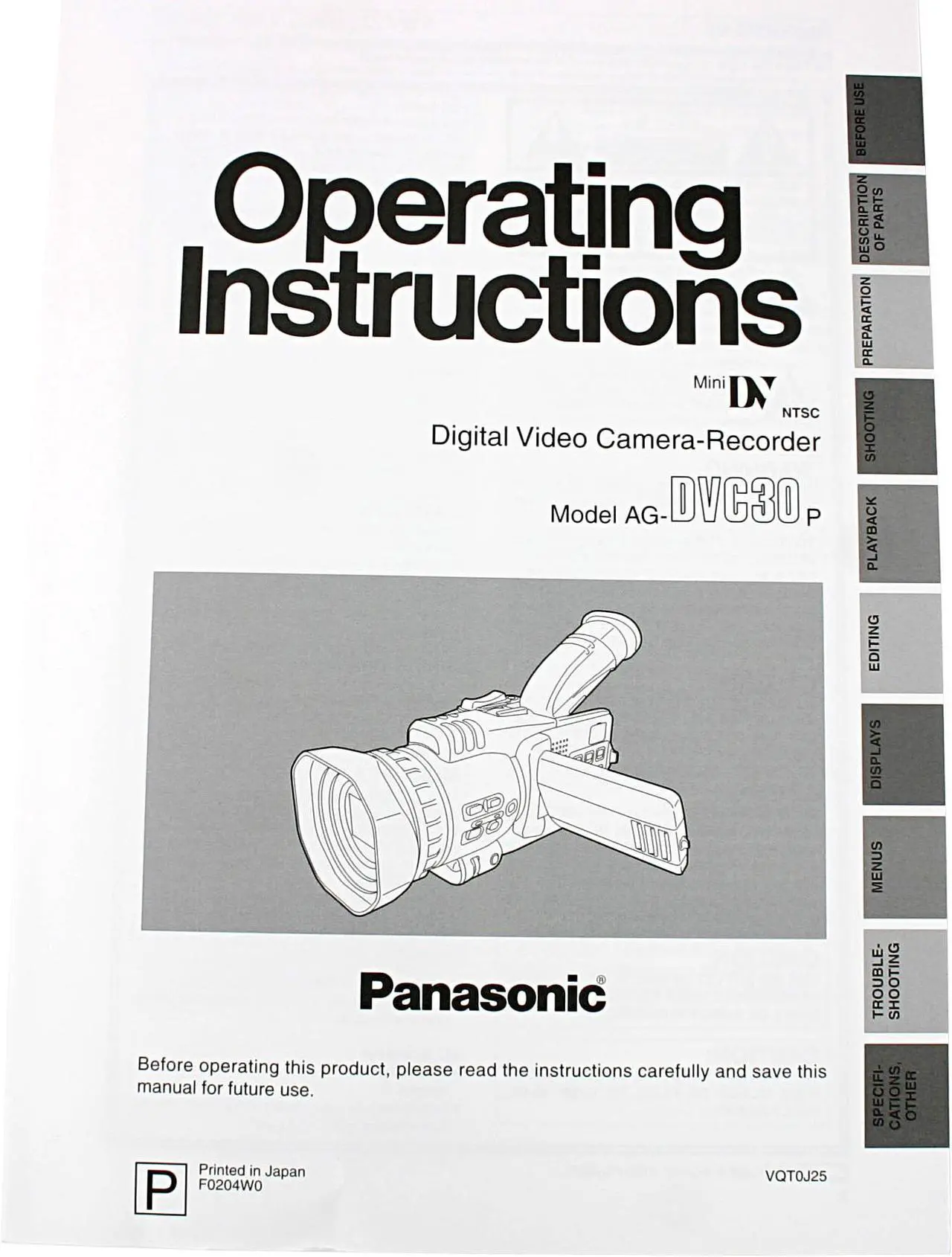 Panasonic AG-DVC30 Digital Camcorder 16X Optical Zoom 160X Digital Zoom ...