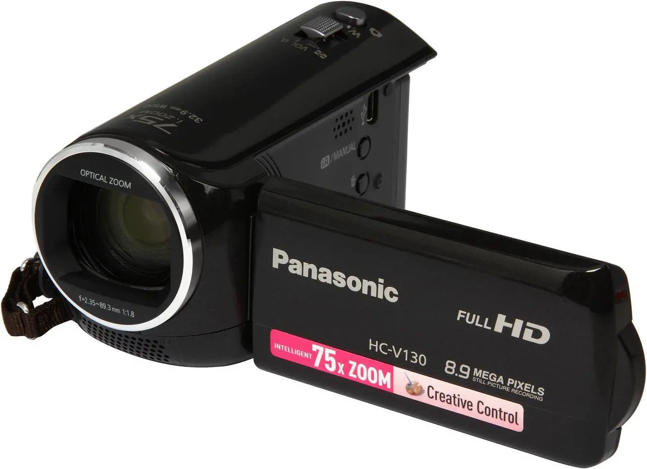 Panasonic V130 HC-V130K Black Full HD HDD/Flash Memory Camcorder ...