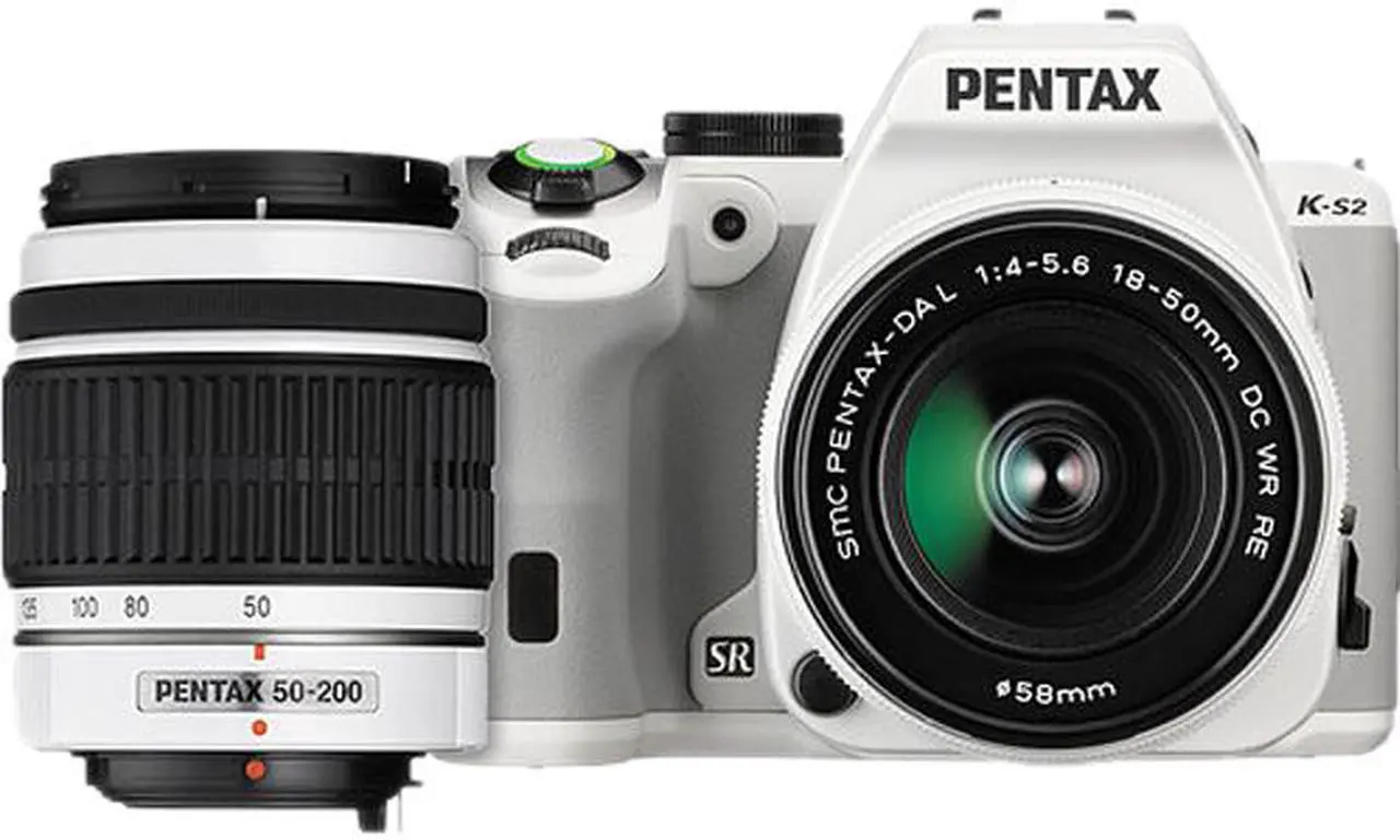PENTAX K-S2 12614 White Digital SLR Camera With 18-50mm & 50-200mm ...