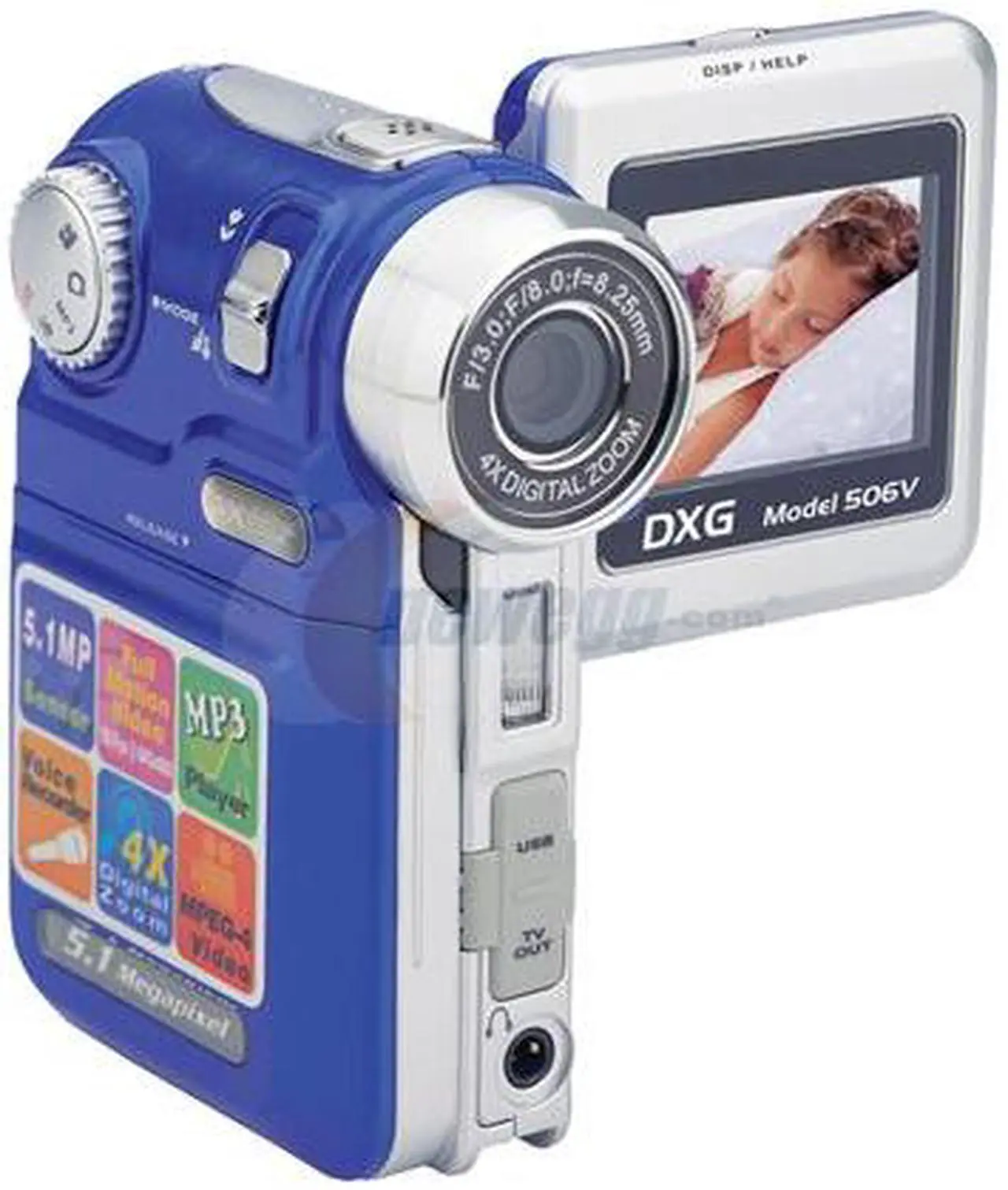 DXG DXG-506V Blue HDD/Flash Memory Camcorder - Newegg.com