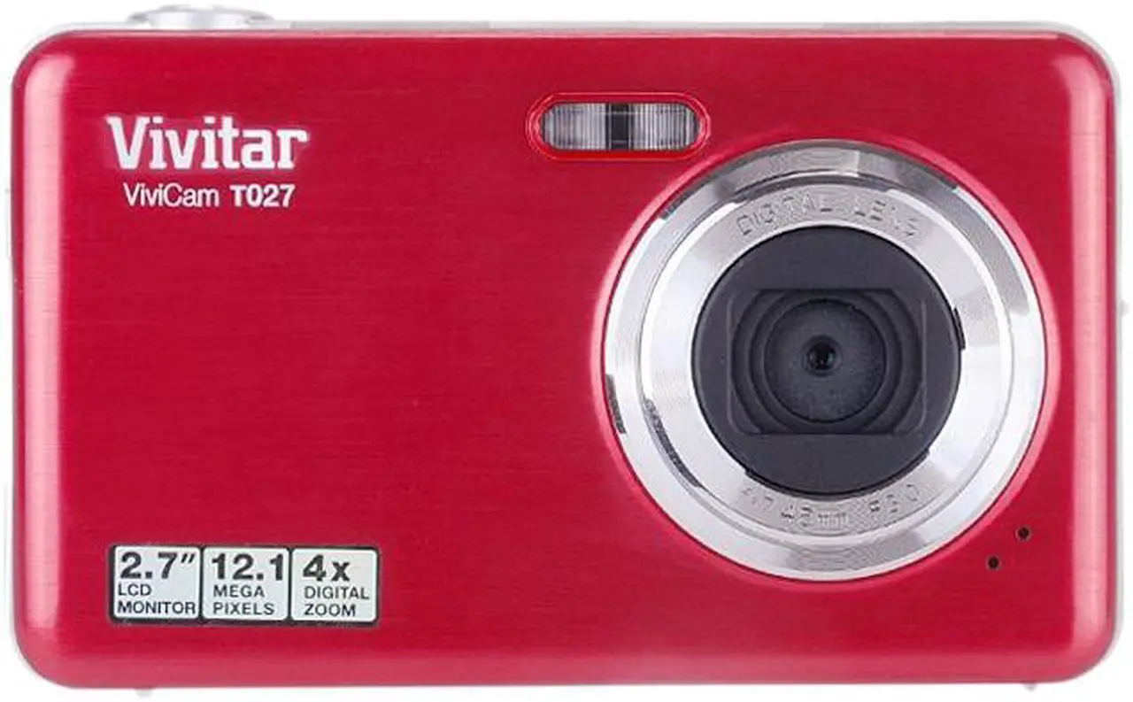 Vivitar Vivicam T027 Red 12.1MP Digital Camera - Newegg.com