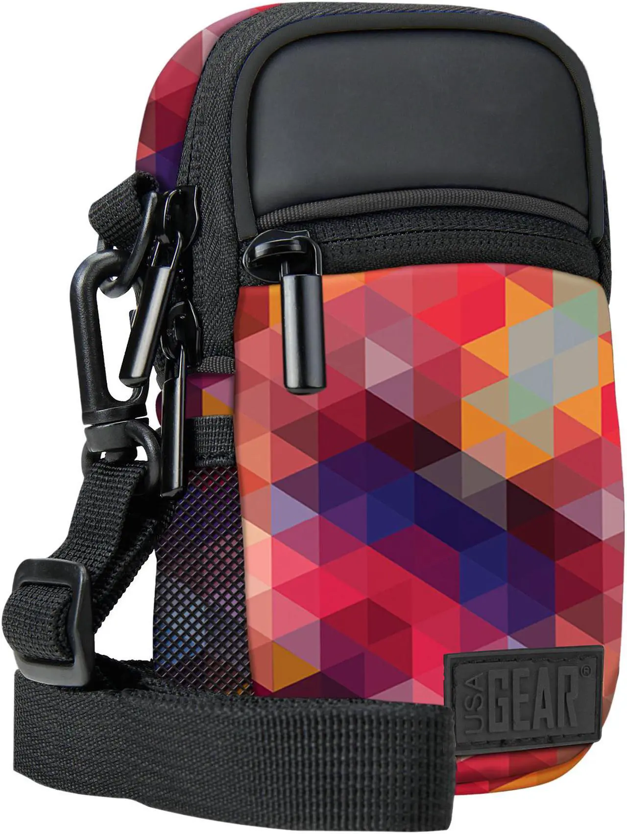Compact Point and Shoot Camera Case Geometric Sling Bag with Rain Cover ...