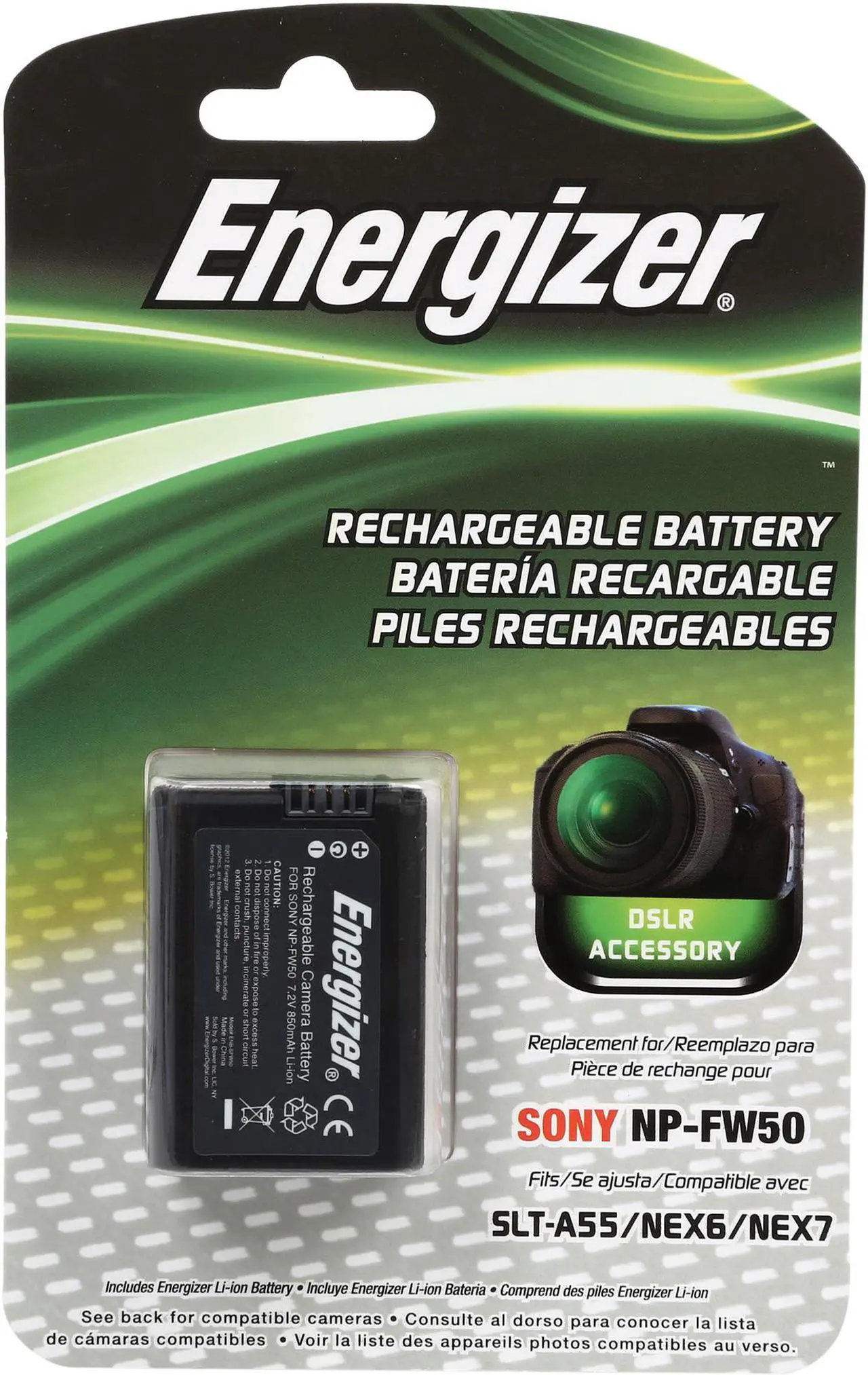 Energizer ENB-SFW50 Battery replaces the Sony NP-FW50 for A3000/A5000 ...