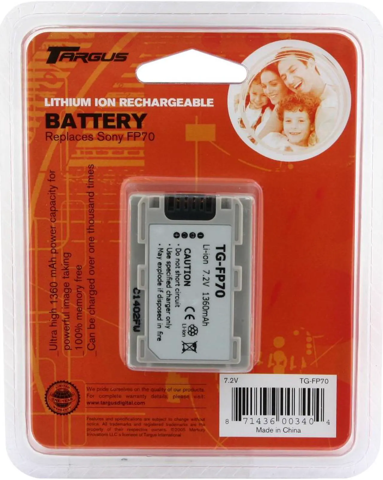 Targus TG-FP70 Rechargeable Battery for Sony FP70 - Newegg.com