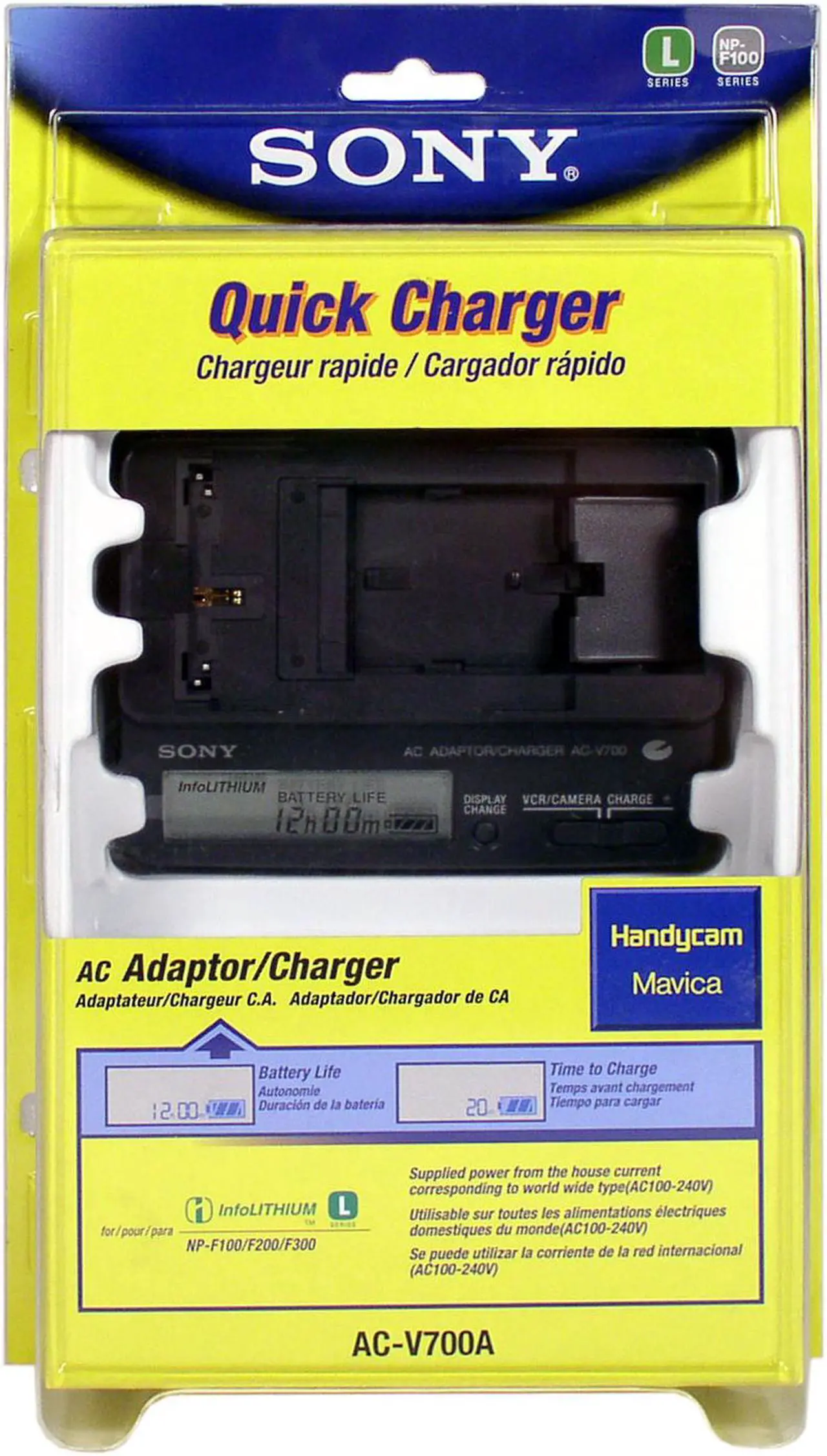 SONY AC-V700A InfoLithium L Series AC/DC Adapter and Battery Charger ...