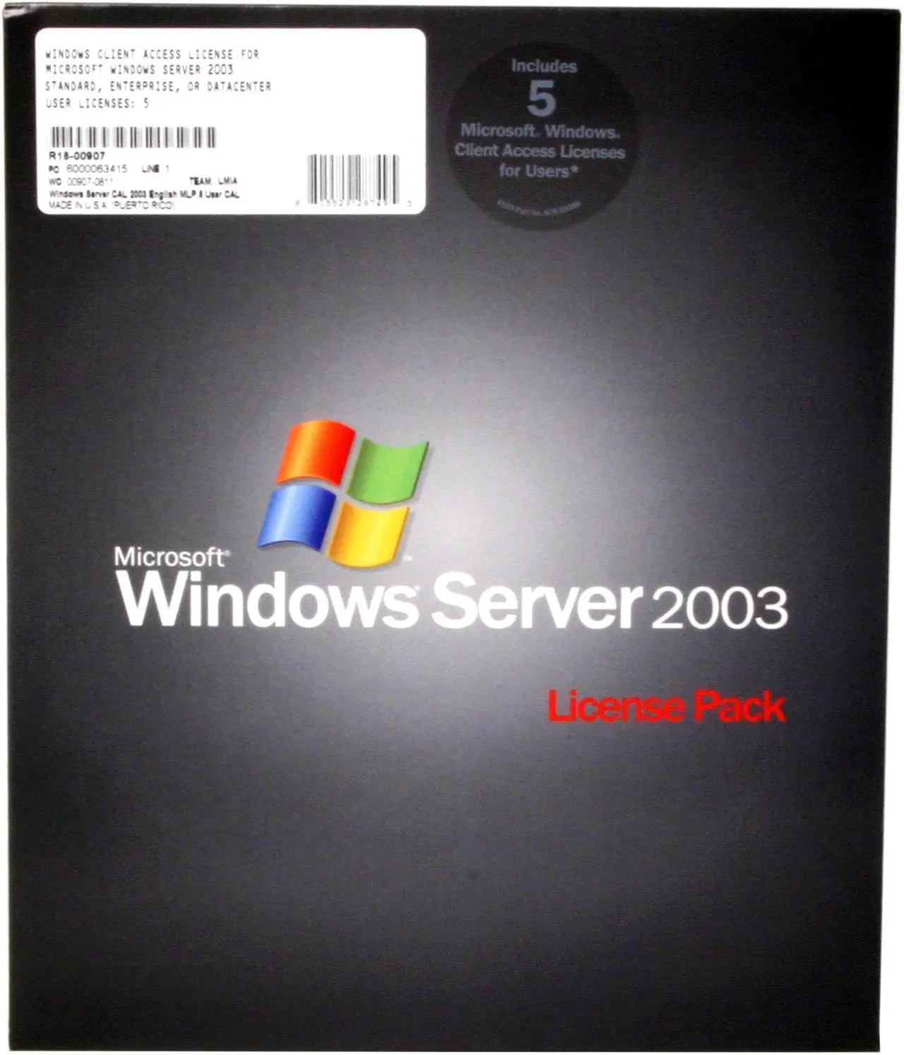 Microsoft Windows Server 2003 5 User CAL - Newegg.com
