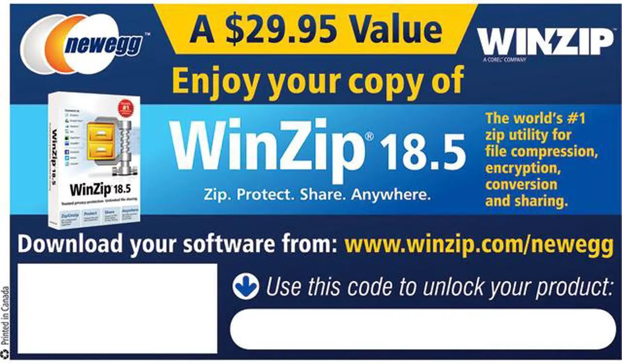 Corel Winzip 18.5 Standard - Product Key Card - Newegg.com