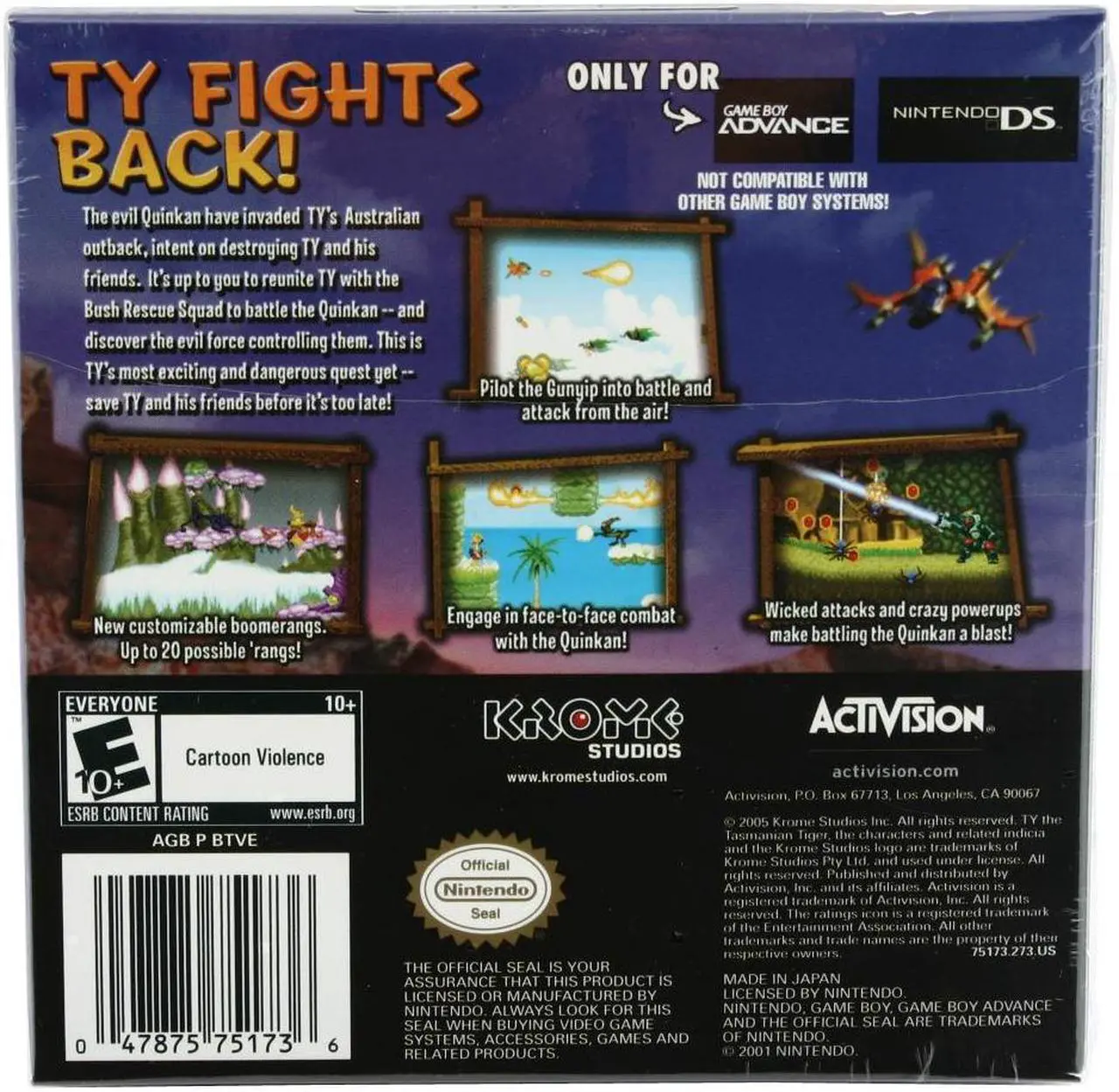 Ty the Tasmanian Tiger 3: Night of the Quinkan GameBoy Advance Game ...
