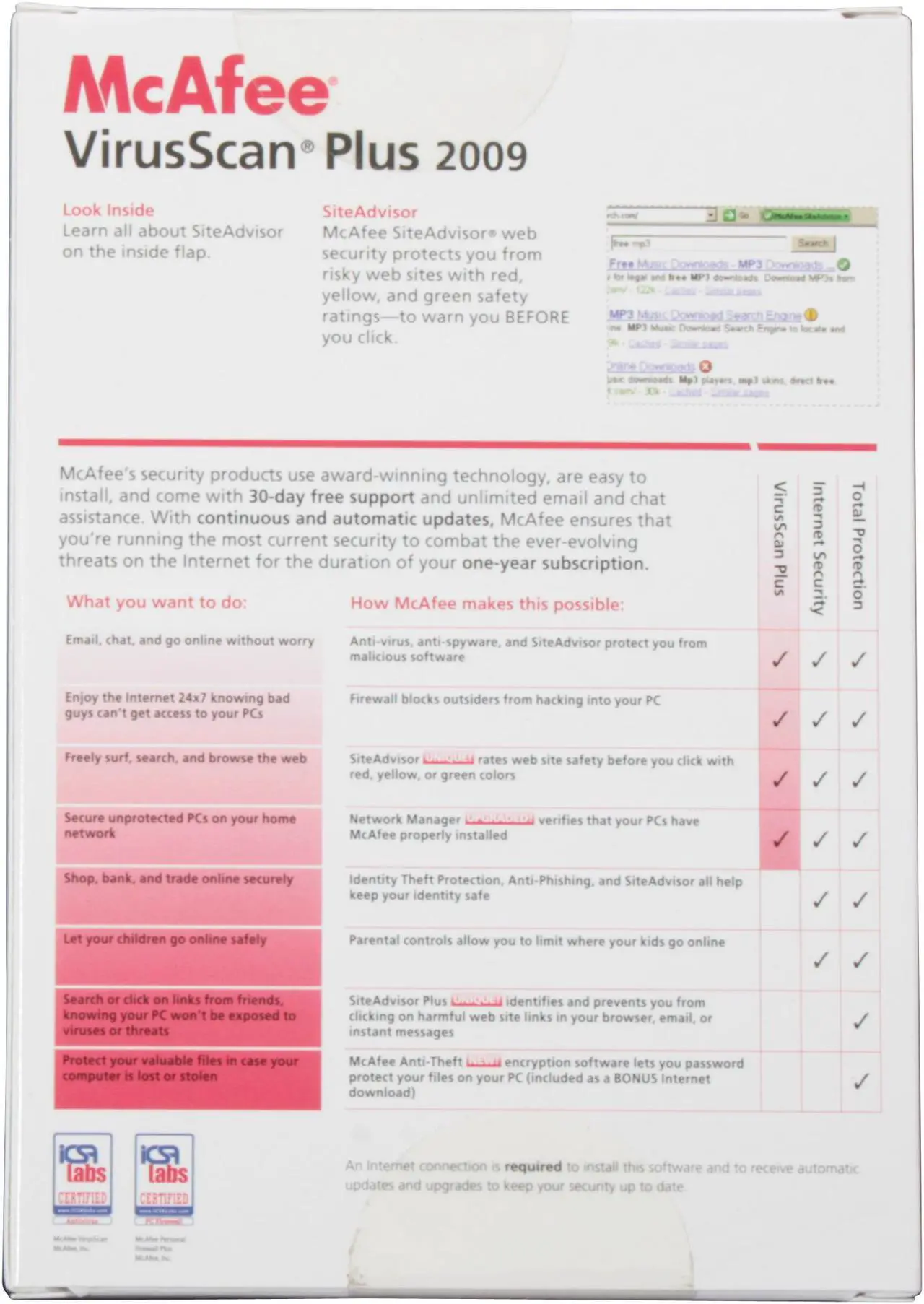 McAfee VirusScan Plus 2009 1 User - Newegg.com