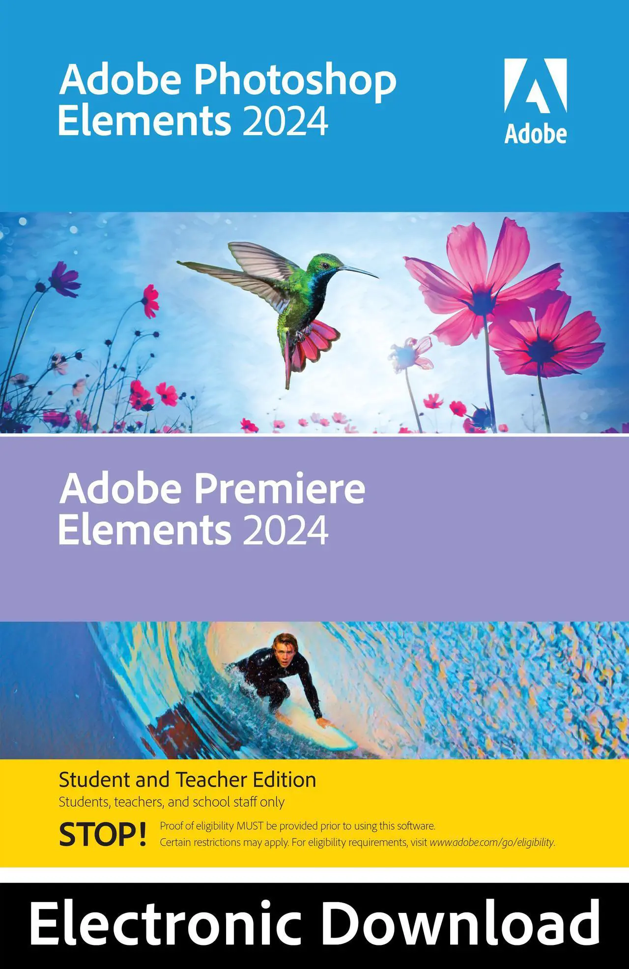 Adobe Photoshop Elements & Premiere Elements 2024 for Windows - Student ...