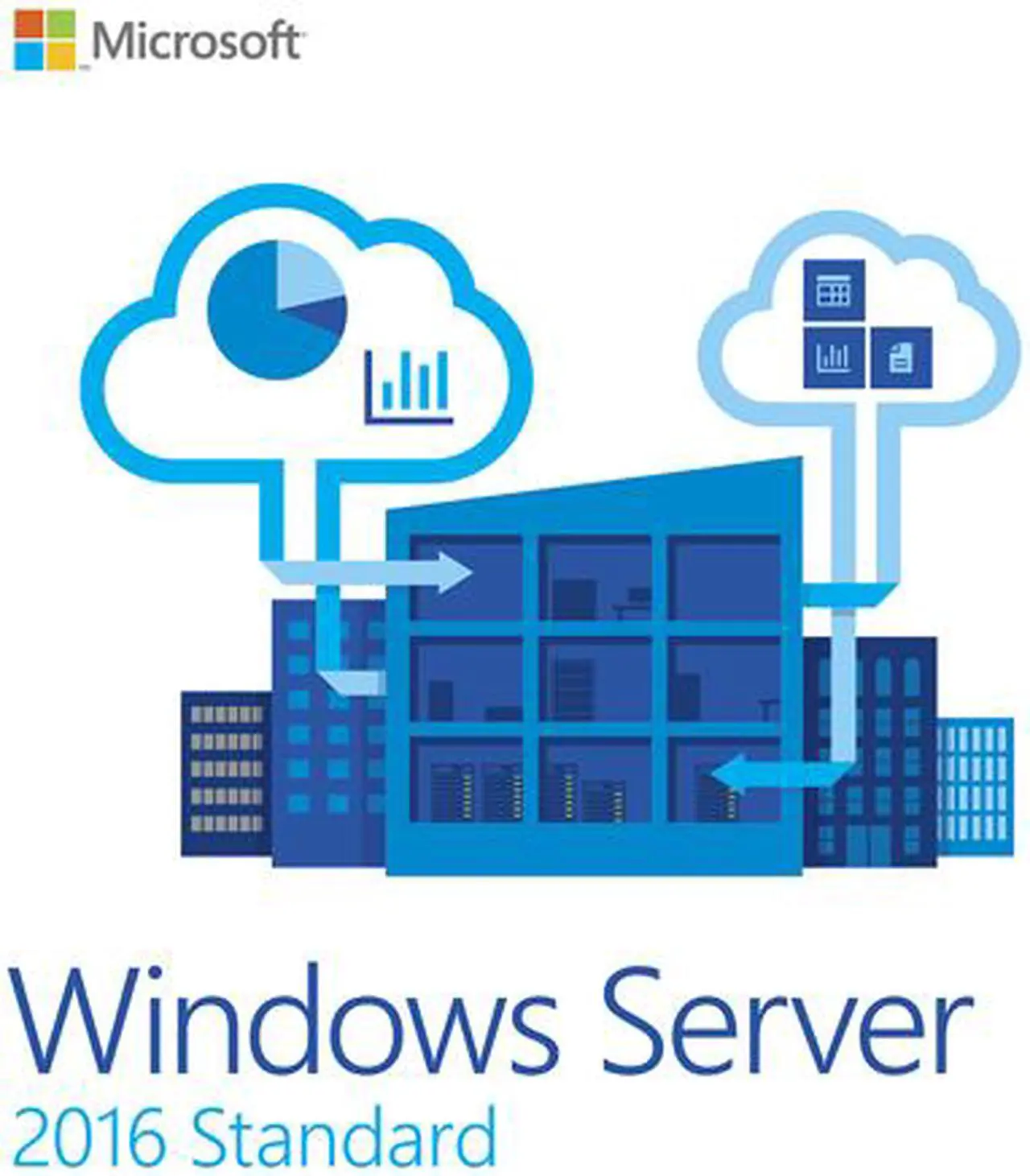 Microsoft Windows Server 2016 Standard 64-bit with 10 Clients User-CALs ...