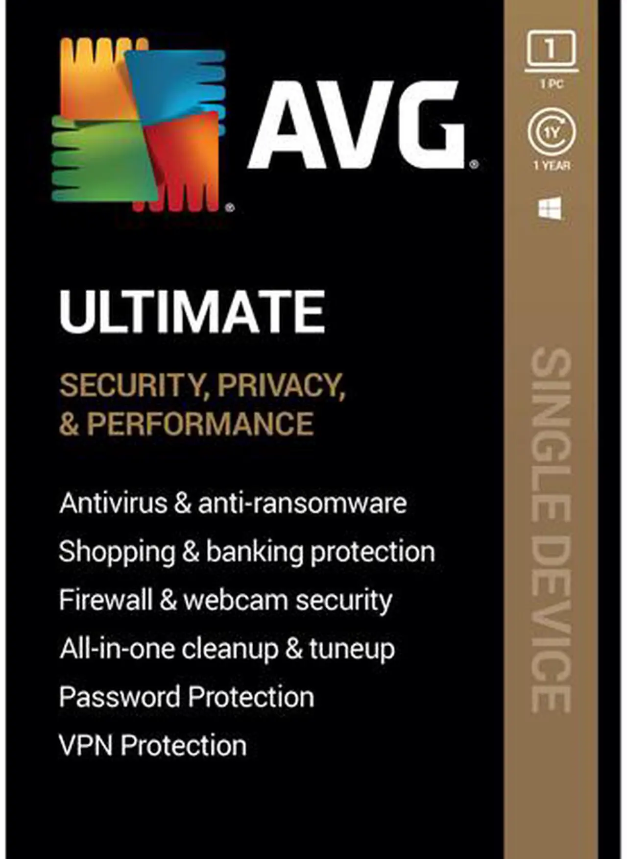 AVG Ultimate [Security, Privacy and Performance] 2020, 1 PC 1 Year [Key ...