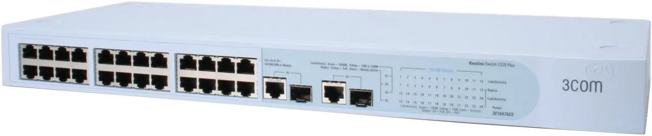 3com 3C16475CS 10/100Mbps + 1000Mbps Baseline Switch 2226 Plus 24 ...