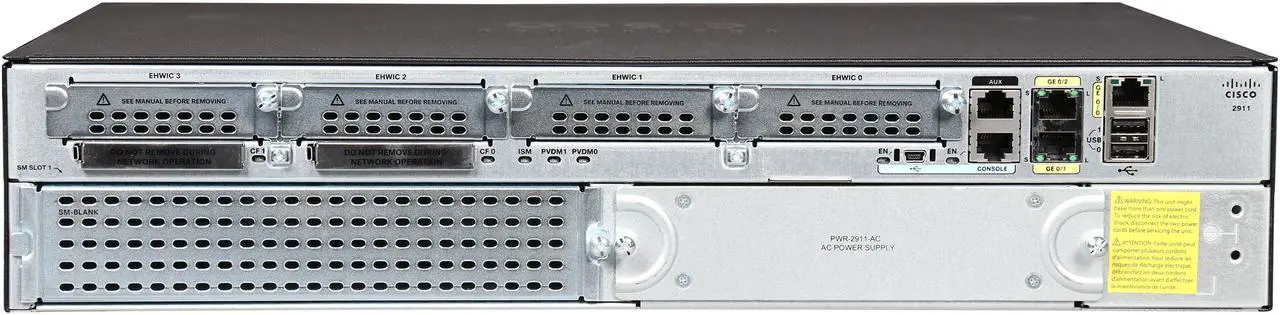 Cisco 2911 Integrated Services Router with 3 Onboard GE, 4 EHWIC Slots ...