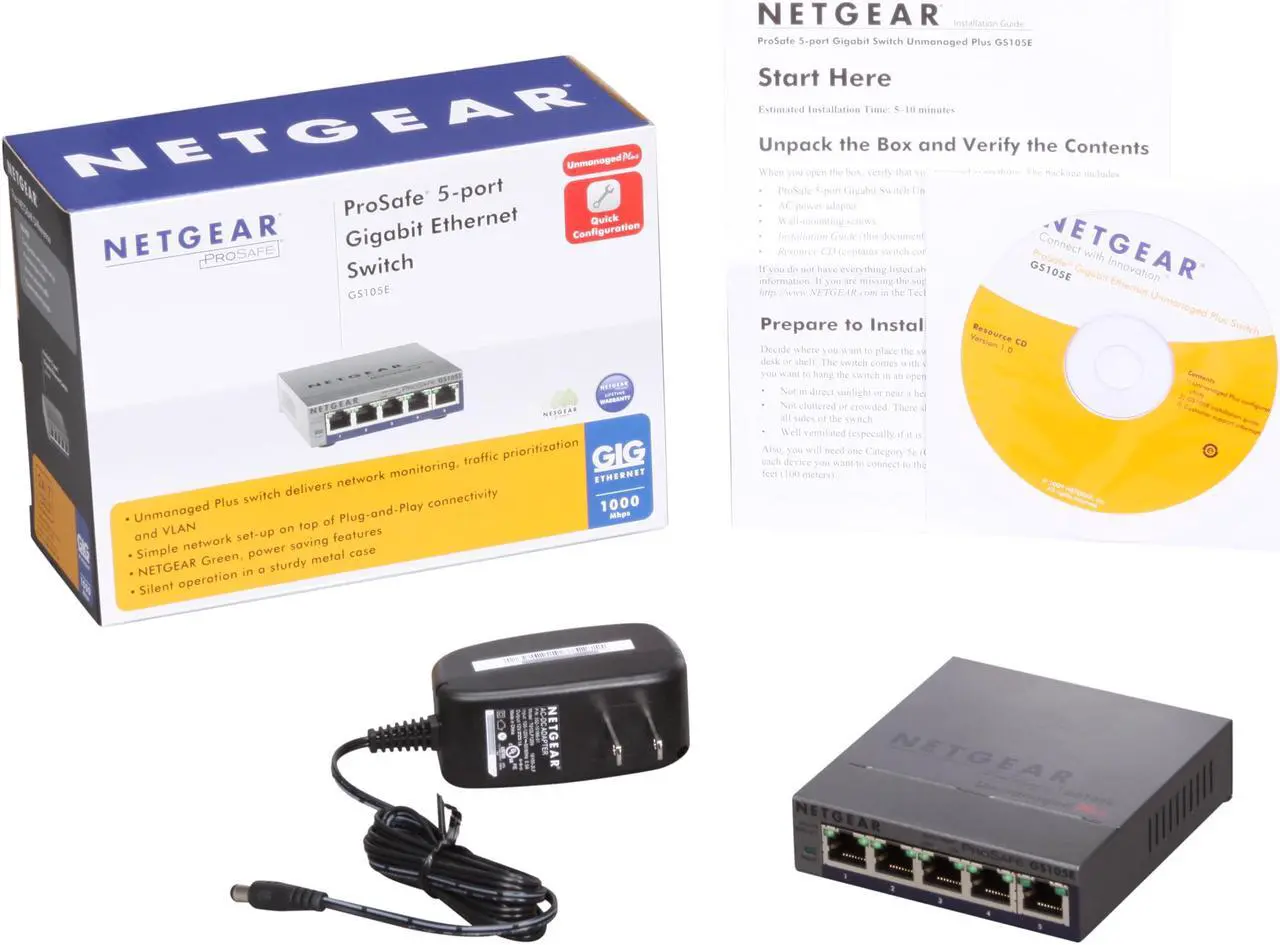 NETGEAR 5 Port Gigabit Unmanged Plus Business-Class Desktop Switch ...