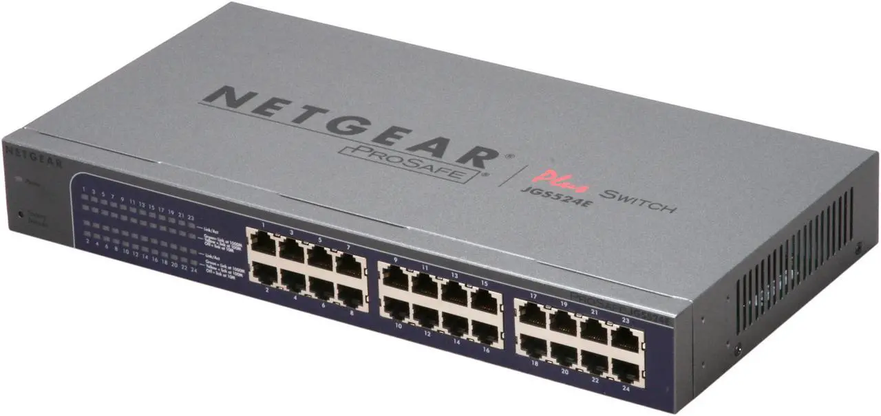 Open Box: NETGEAR ProSafe Plus JGS524E-100NAS 24-port Gigabit Ethernet ...