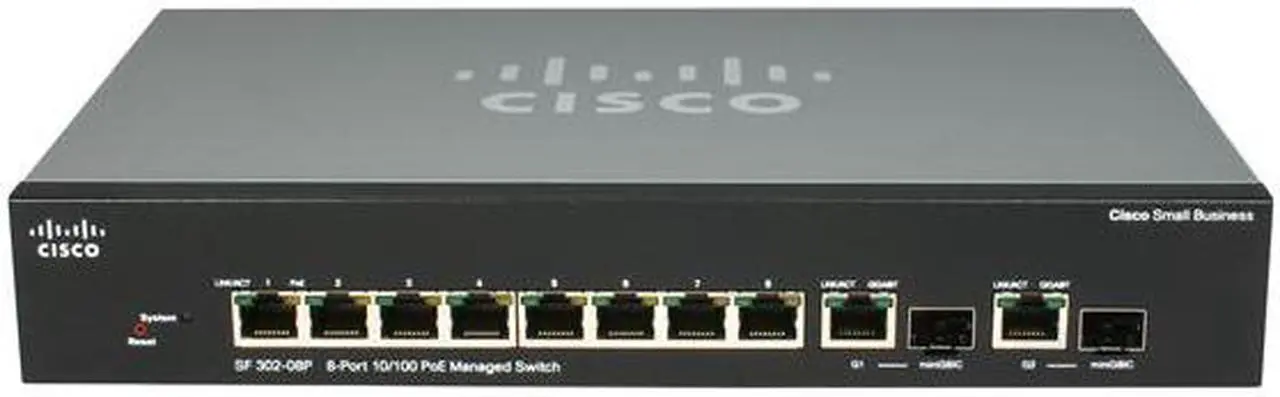 Cisco SF302-08P (SRW208P-K9-NA) 8-port 10/100 PoE Managed Switch with ...