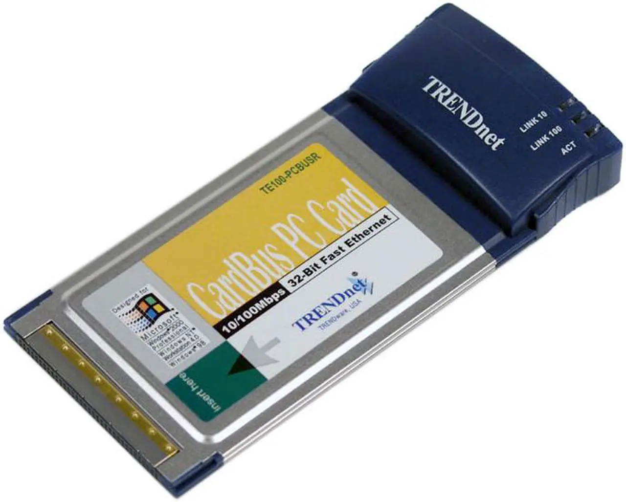 TRENDnet TE100-PCBUSR 10/100Mbps 32-Bit CardBus Fast Ethernet Card with ...