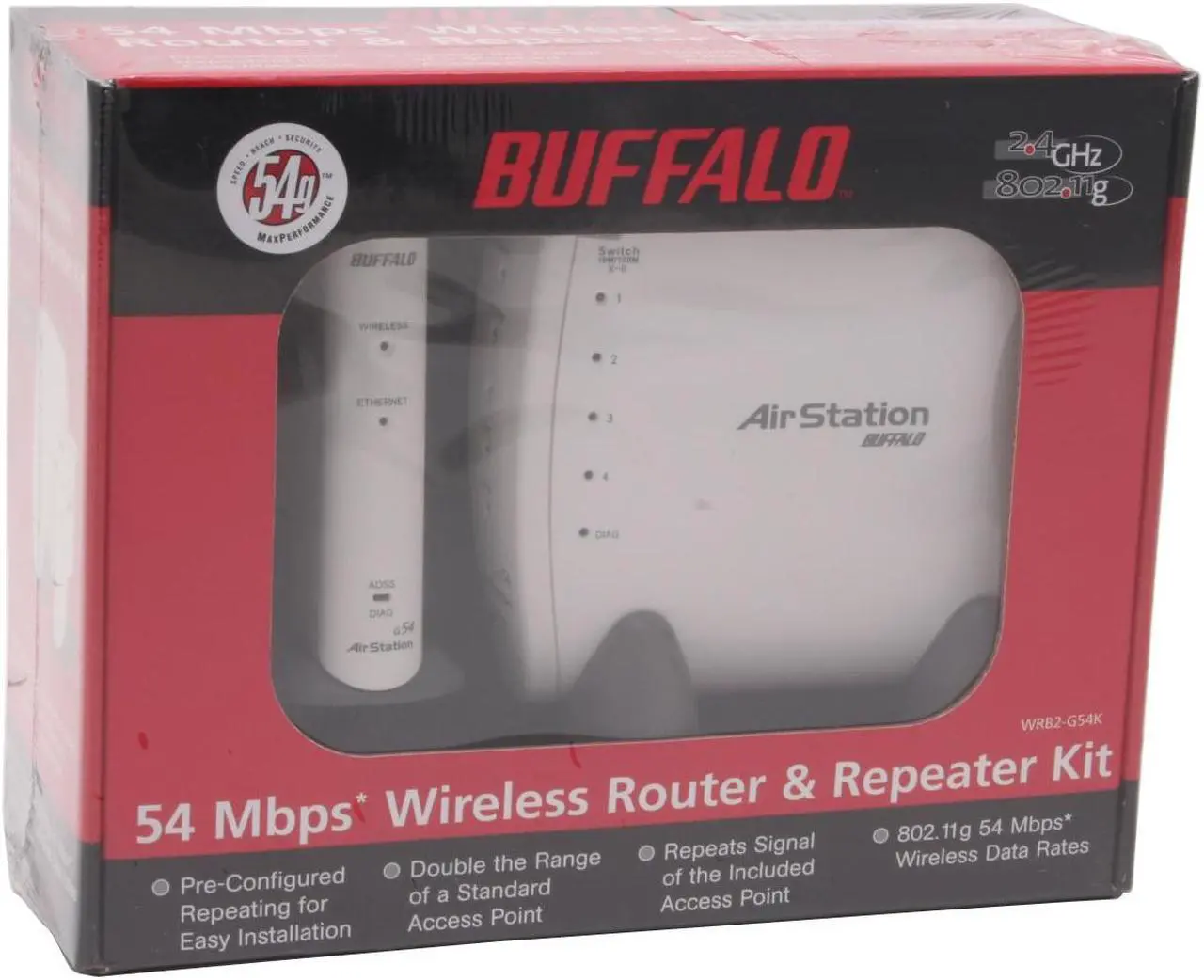 BUFFALO WRB2-G54K Wireless Router and Repeater Kit - Newegg.com