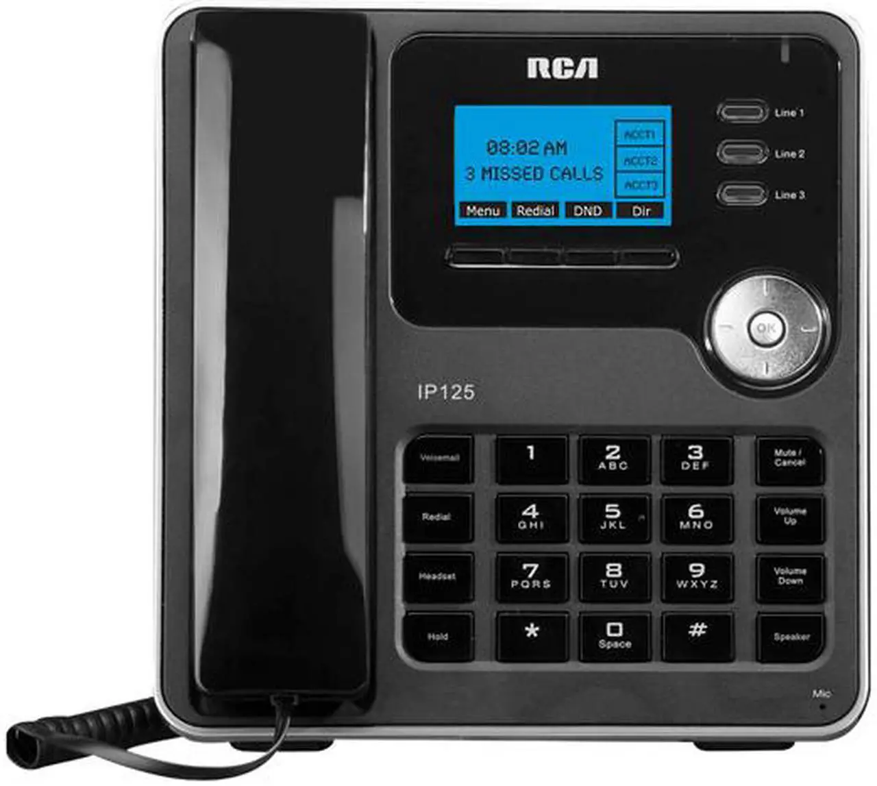 RCA IP125 3-Line IP Phone with PoE - Newegg.com