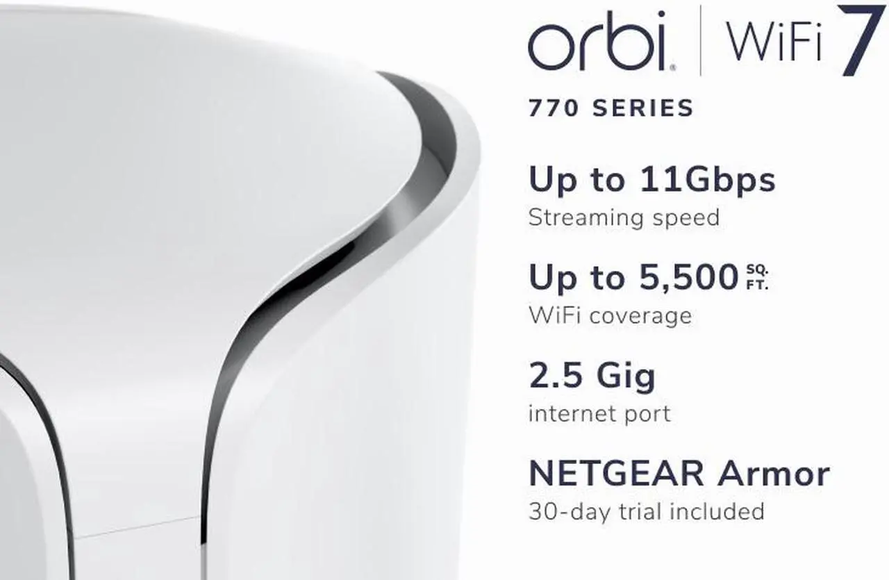 NETGEAR Orbi 770 Series BE11000 Tri-Band Mesh Wi-Fi 7 System (2-pack ...