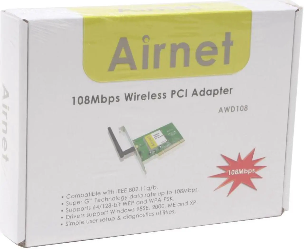Airnet AWD108 PCI 108Mbps Wireless Adapter - Newegg.com